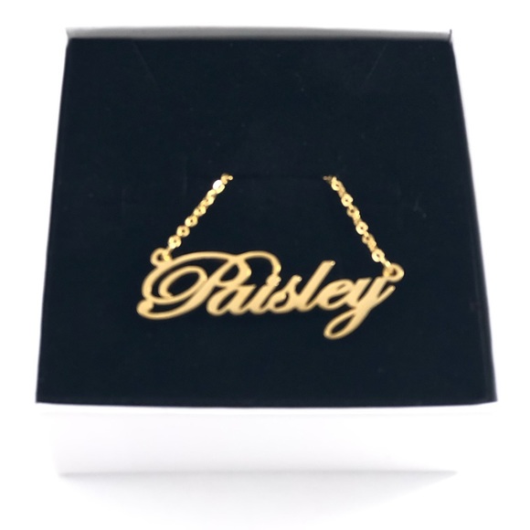 Dessy Adoye | Jewelry | 4k Gold Plated Name Necklace Paisley | Poshmark